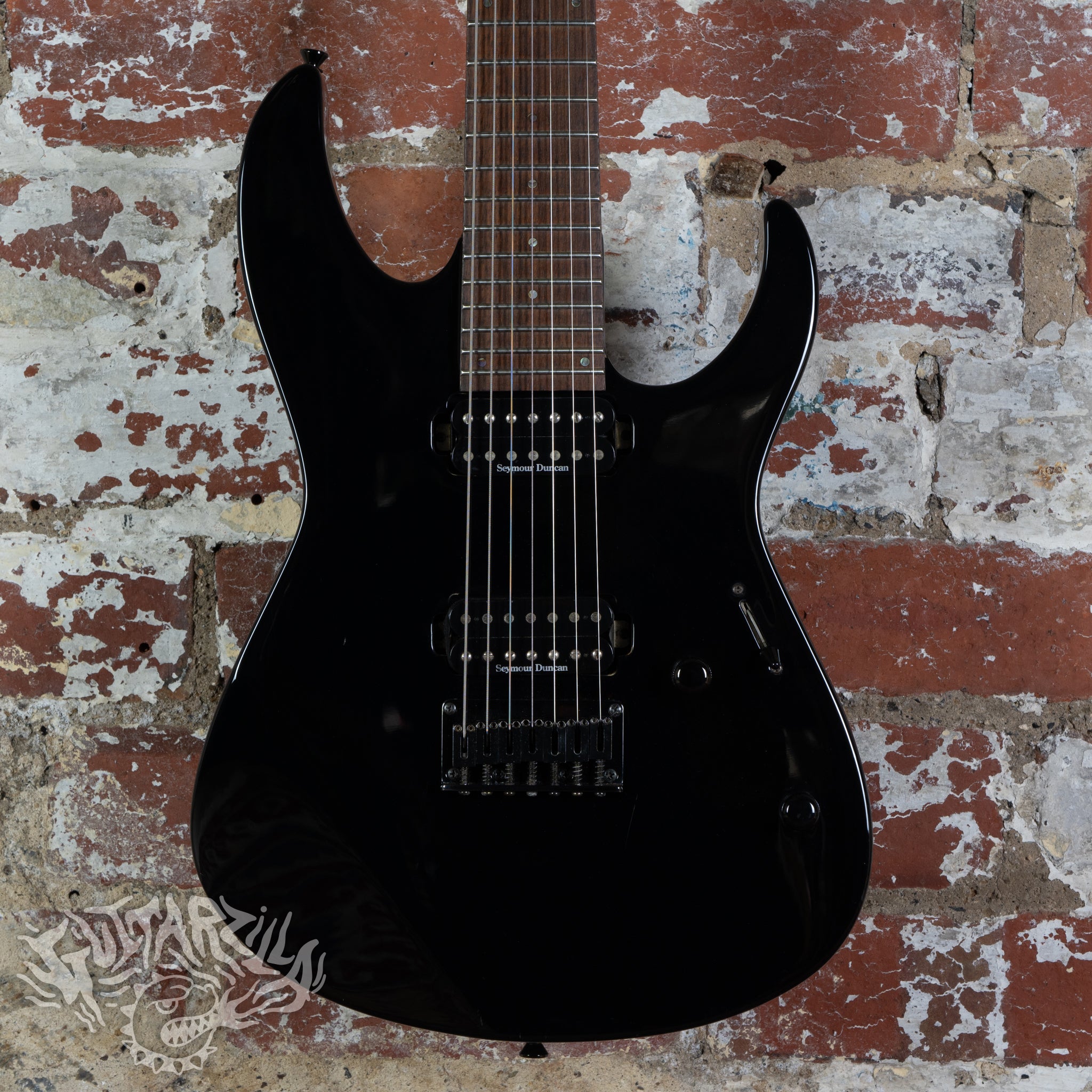 Edwards E-CY-108D7 7 String 2005 Black MIJ Japan – Guitarzilla